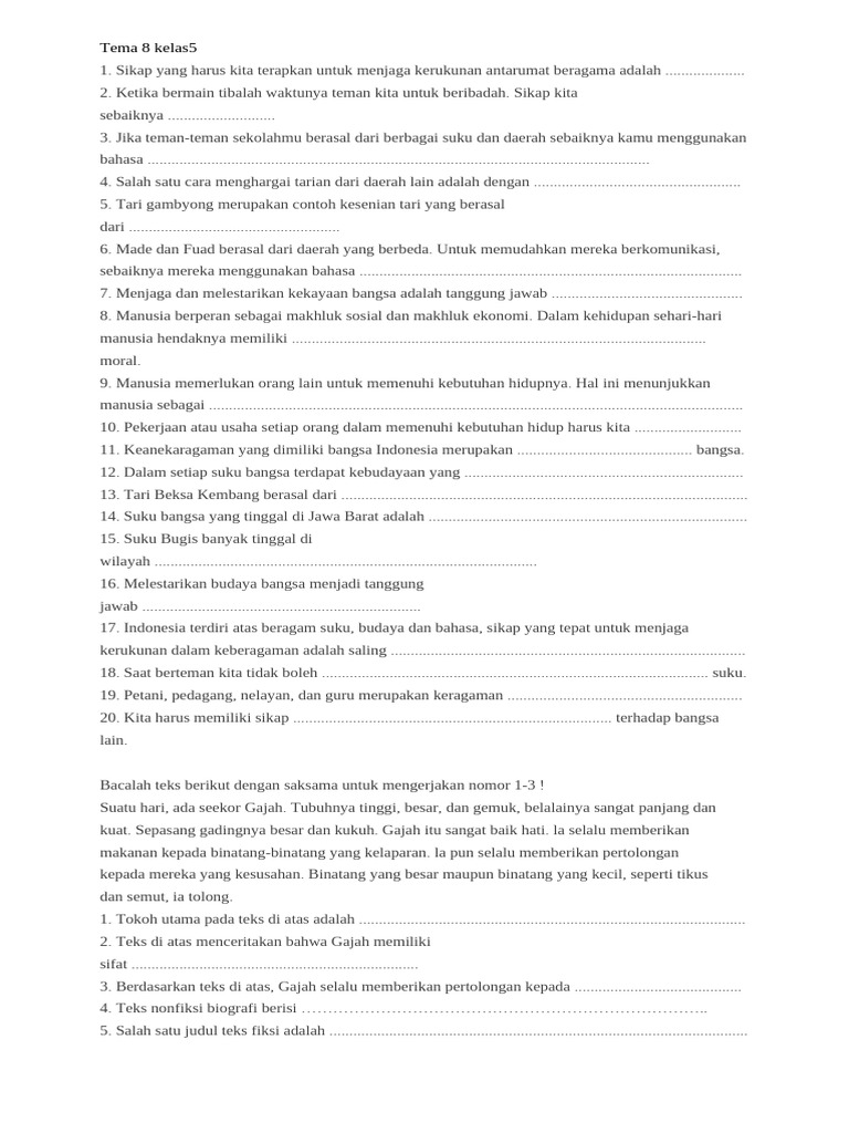 Tema 8 Kelas5 | PDF