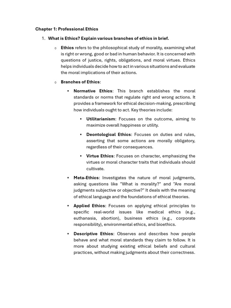 PE Answer | PDF | Morality | Business Ethics