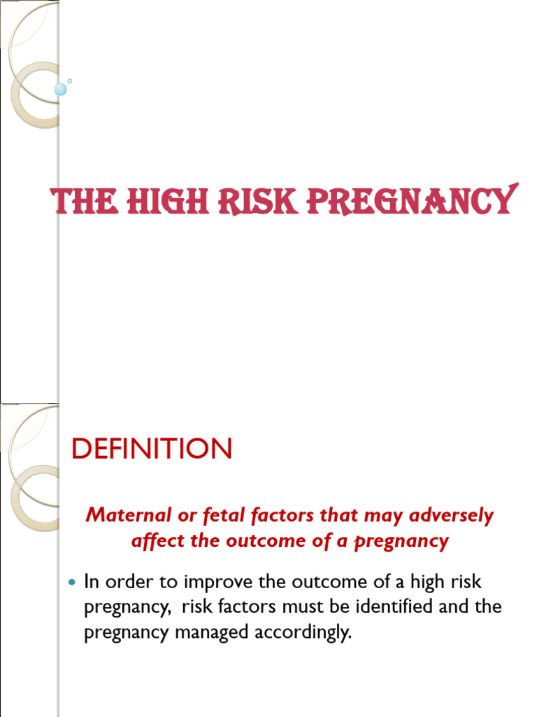 High Risk Pregnancy | PDF
