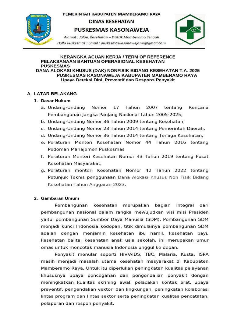 Tor Deteksi Dini Penyakit Tidak Menular | PDF