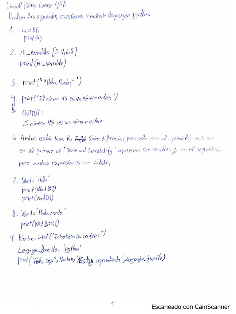 Ejercicios de Python | PDF