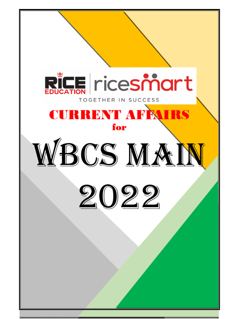 WBCS Main 2022 - Current Affairs | PDF