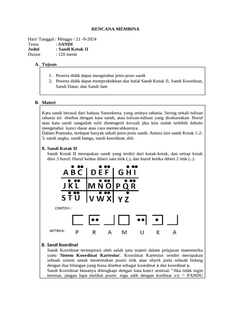 Rencana Membina Materi Sandi | PDF