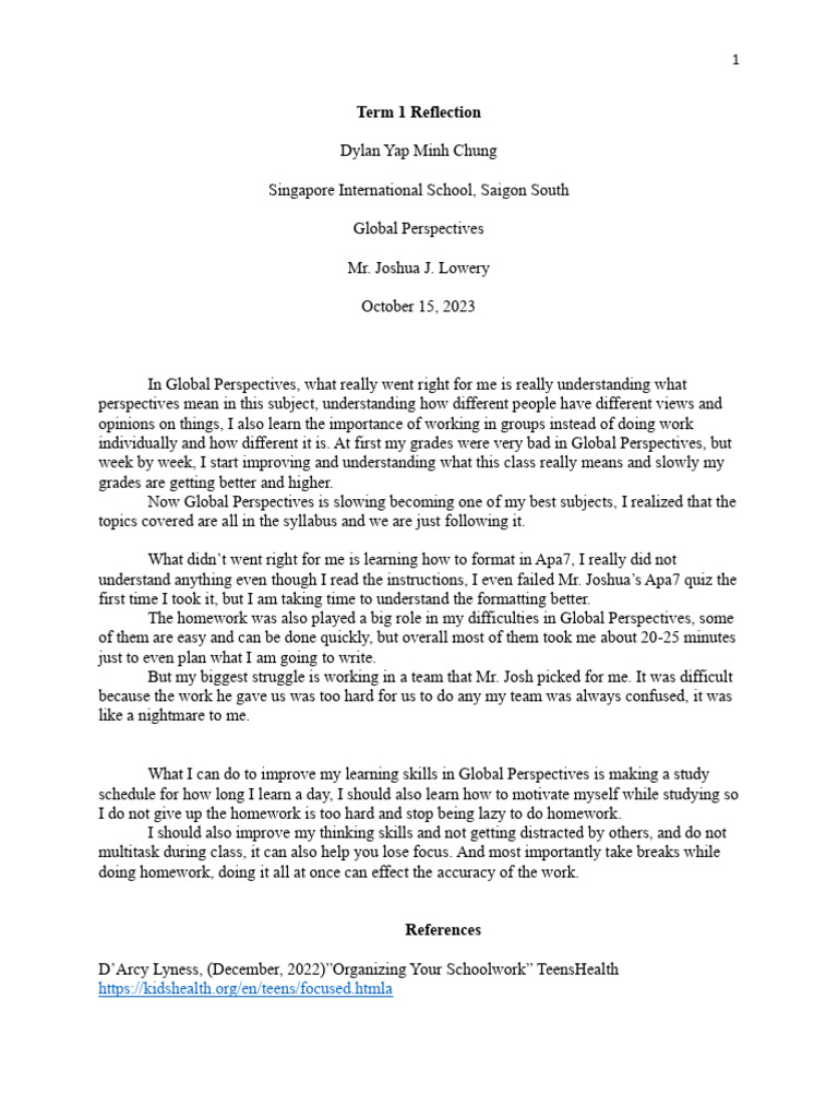 Reflection Gp Copy | PDF