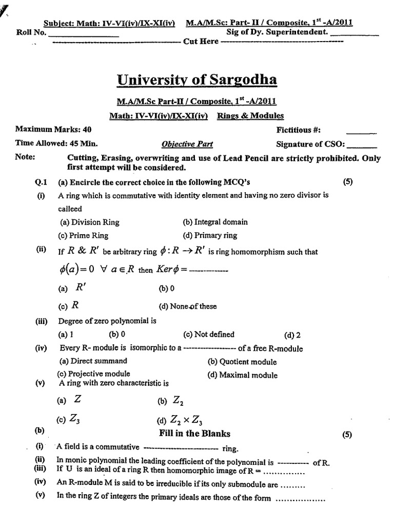Rings and Module Papers | PDF