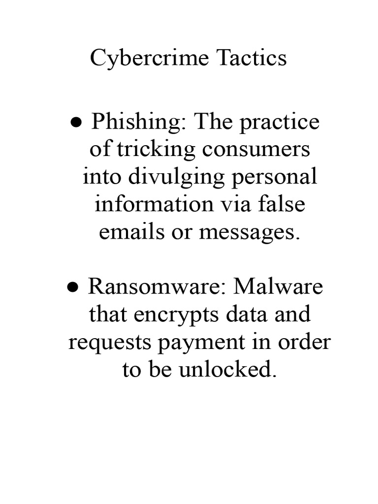 Cybercrime Tactics | PDF