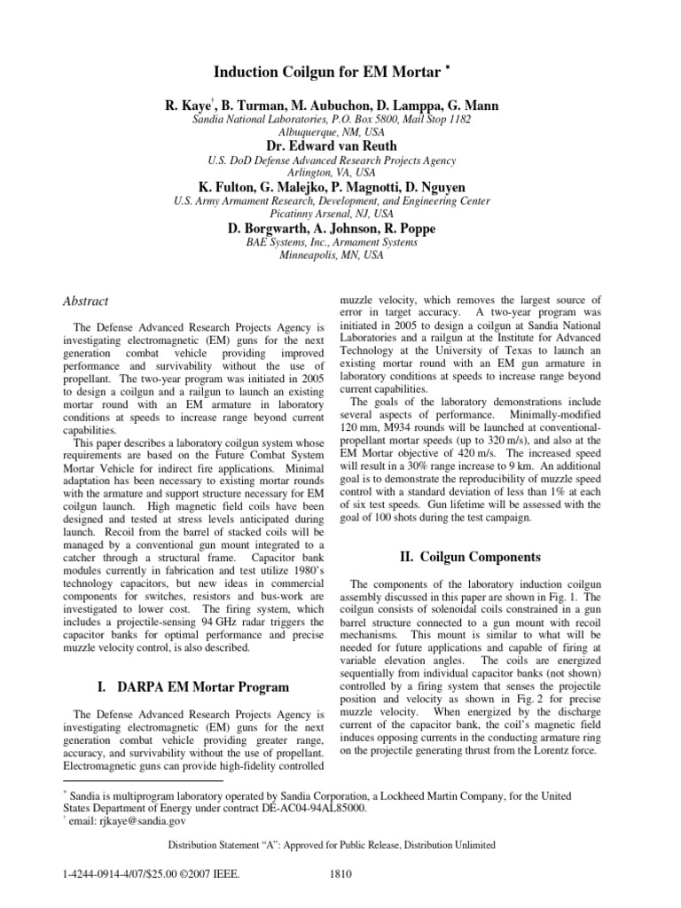 Induction Coilgun For EM Mortar | PDF