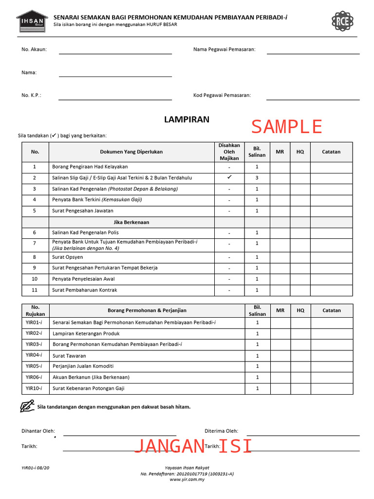 CONTOH SIGN YIR | PDF