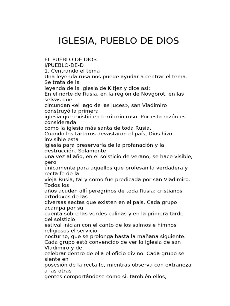 Iglesia, Pueblo de Dios | PDF