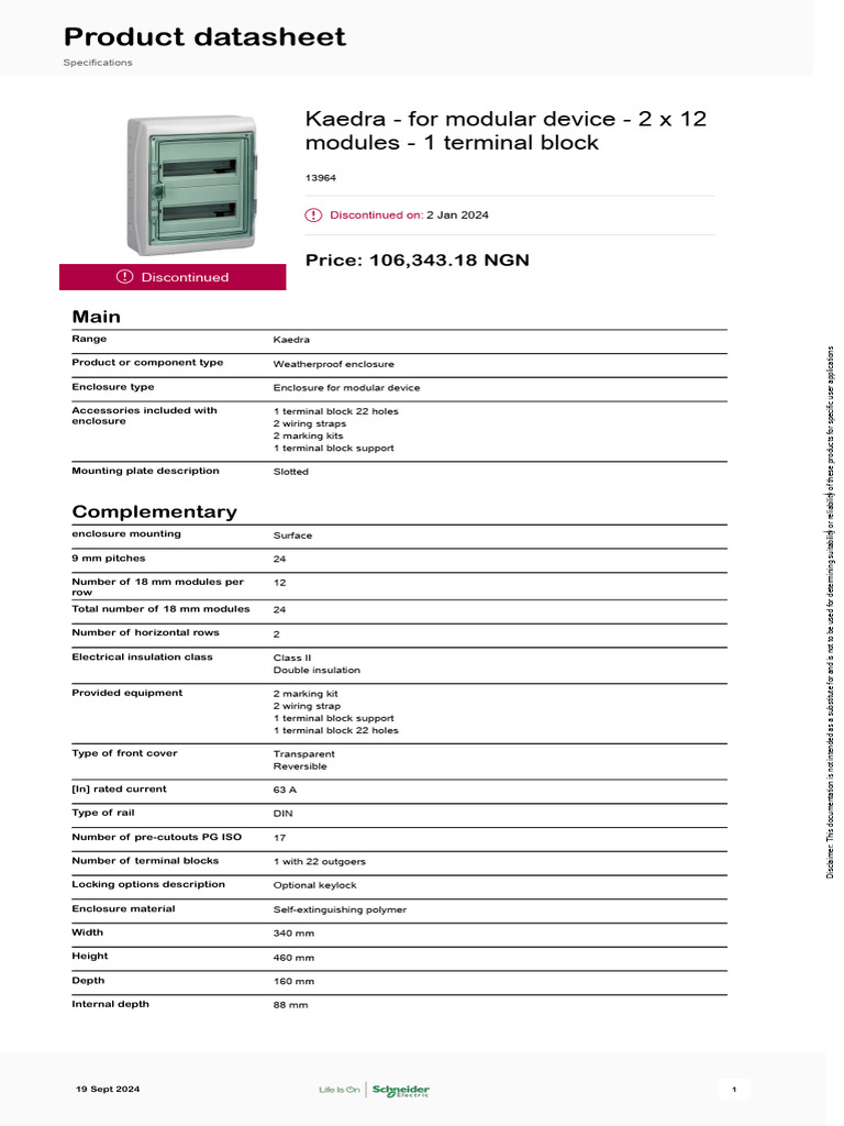 Schneider Electric - Kaedra-Mini-Kaedra - 13964 | PDF