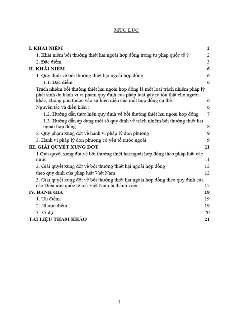 TPQT giải quyết xung đột về bồi thường thiệt hại ngoài hợp đồng theo quy định của pháp luật Việt ...
