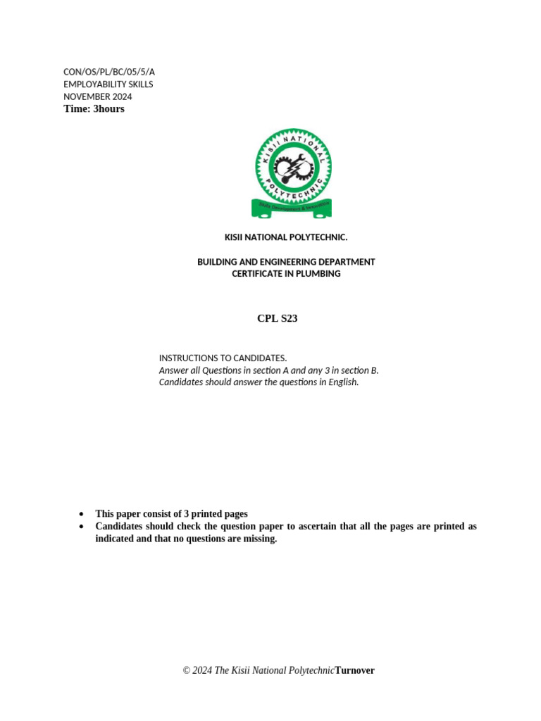 Employability - Exam CPL S23 | PDF | Psychological Concepts | Business