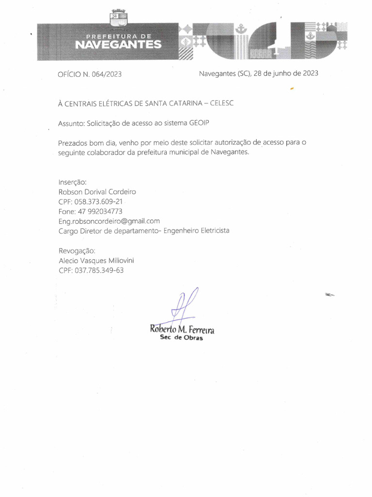 Oficio 064.2023 | PDF