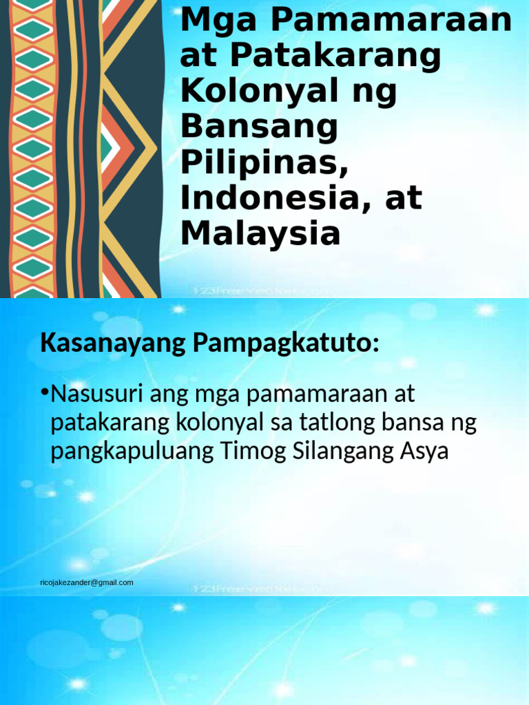 Ap 7 q2 5 Nasusuri Ang Mga Pamamaraan at Patakarang Kolonyal Sa Tatlong ...