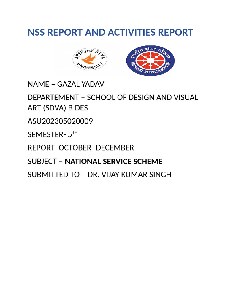 Gazal Nss Report | PDF