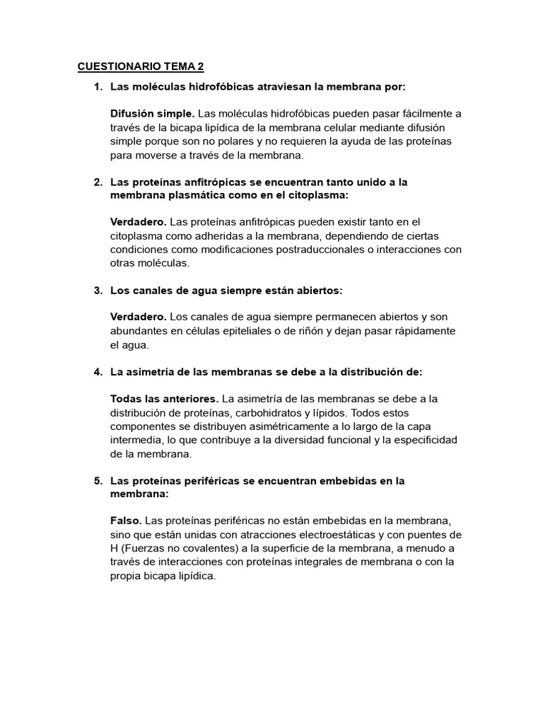 Cuestionarios Completos Bloque I Bioquímica | PDF
