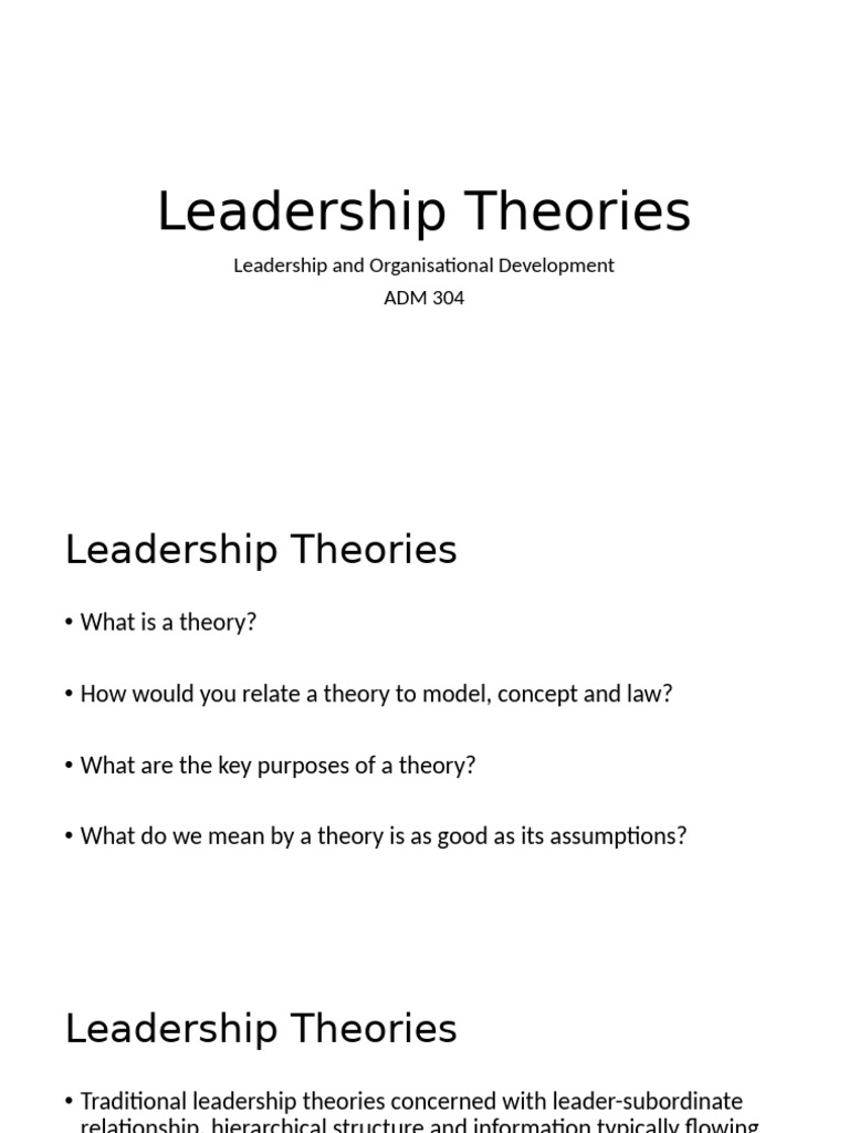 Leadership Theories | PDF | Leadership | Scientific Theories
