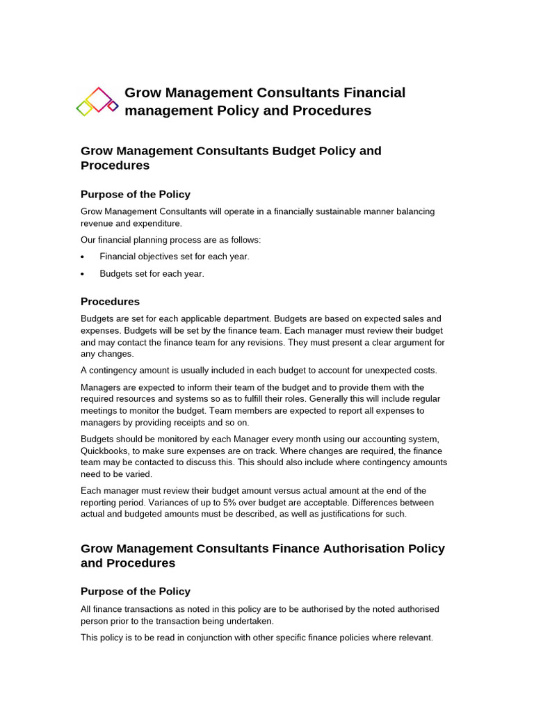 Bsbfin601 Policy and Procedure | PDF
