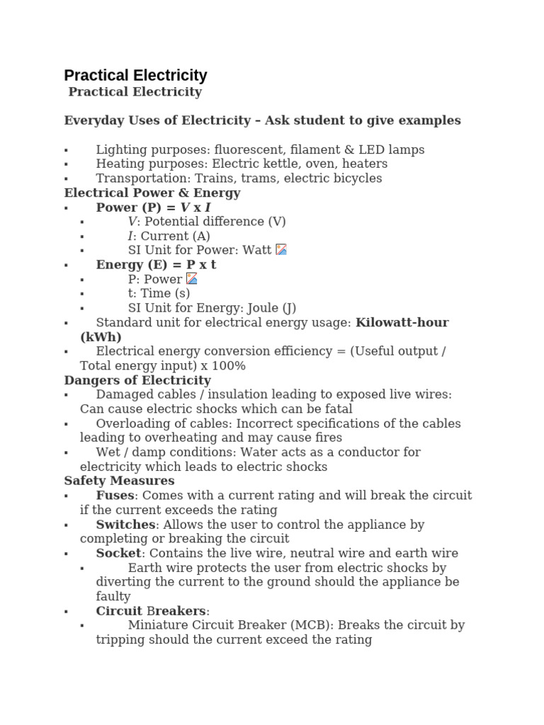 Practical Electricity | PDF