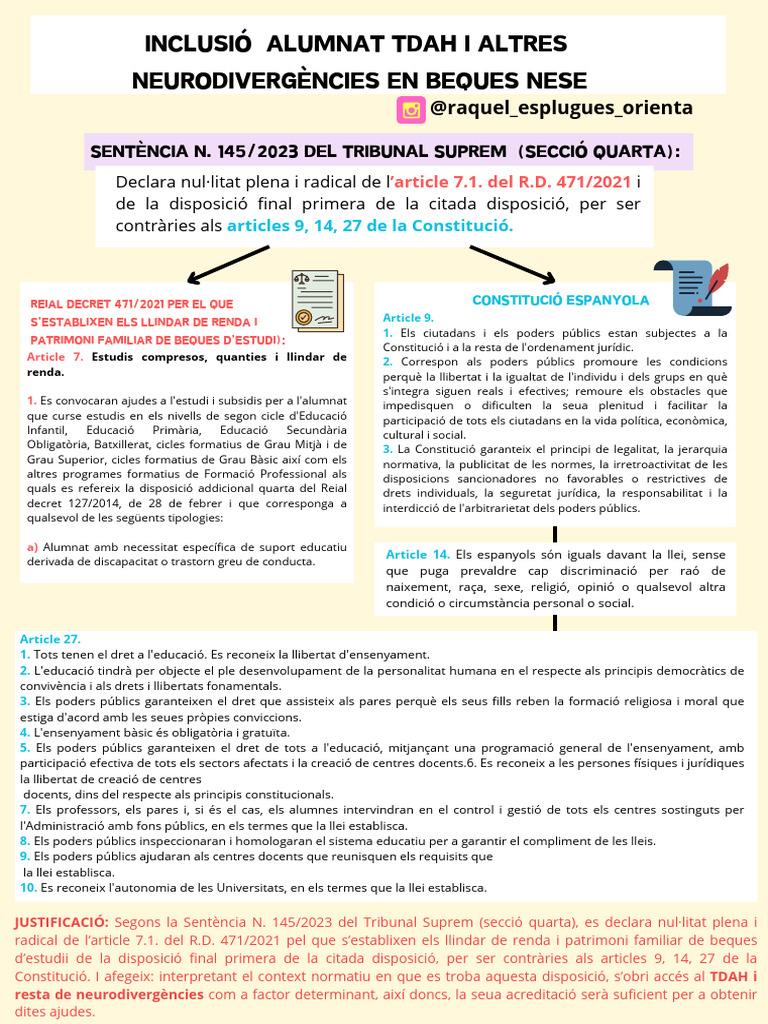 Inclusió Tdah en Beques Nese | PDF
