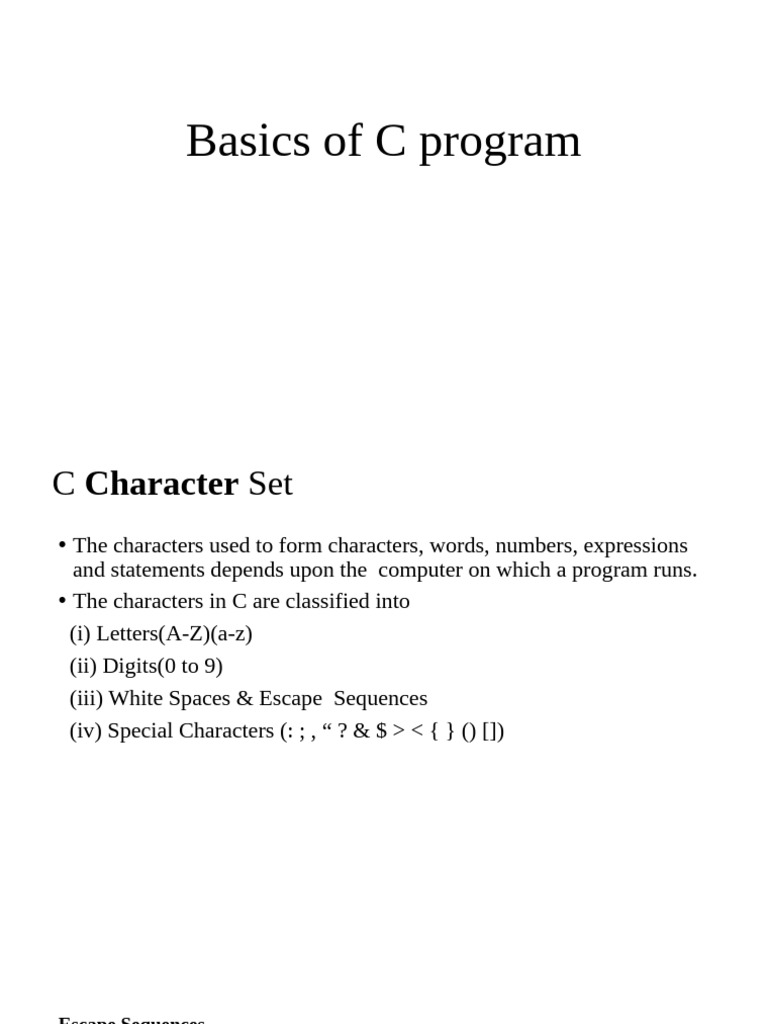 Basics of C program | PDF Basics of C program | PDF