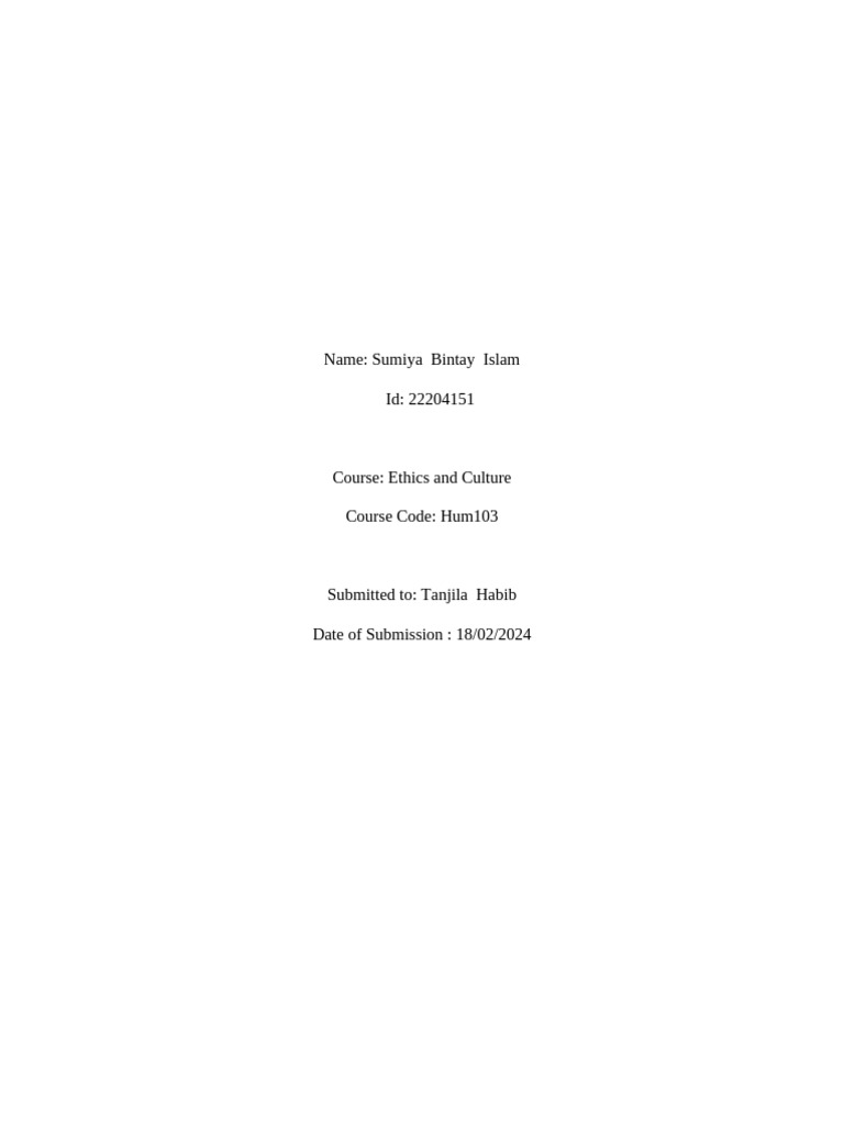 S25 Hum103 Sumiya - 22204151 A1 Spring2024 | PDF