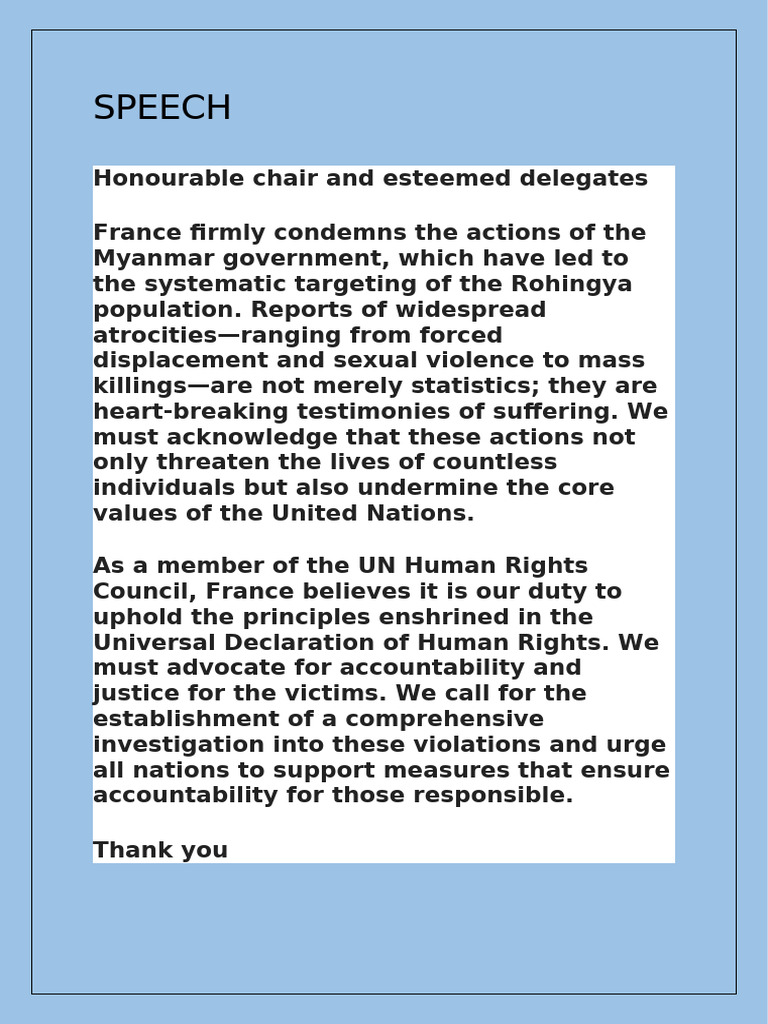 Speech | PDF