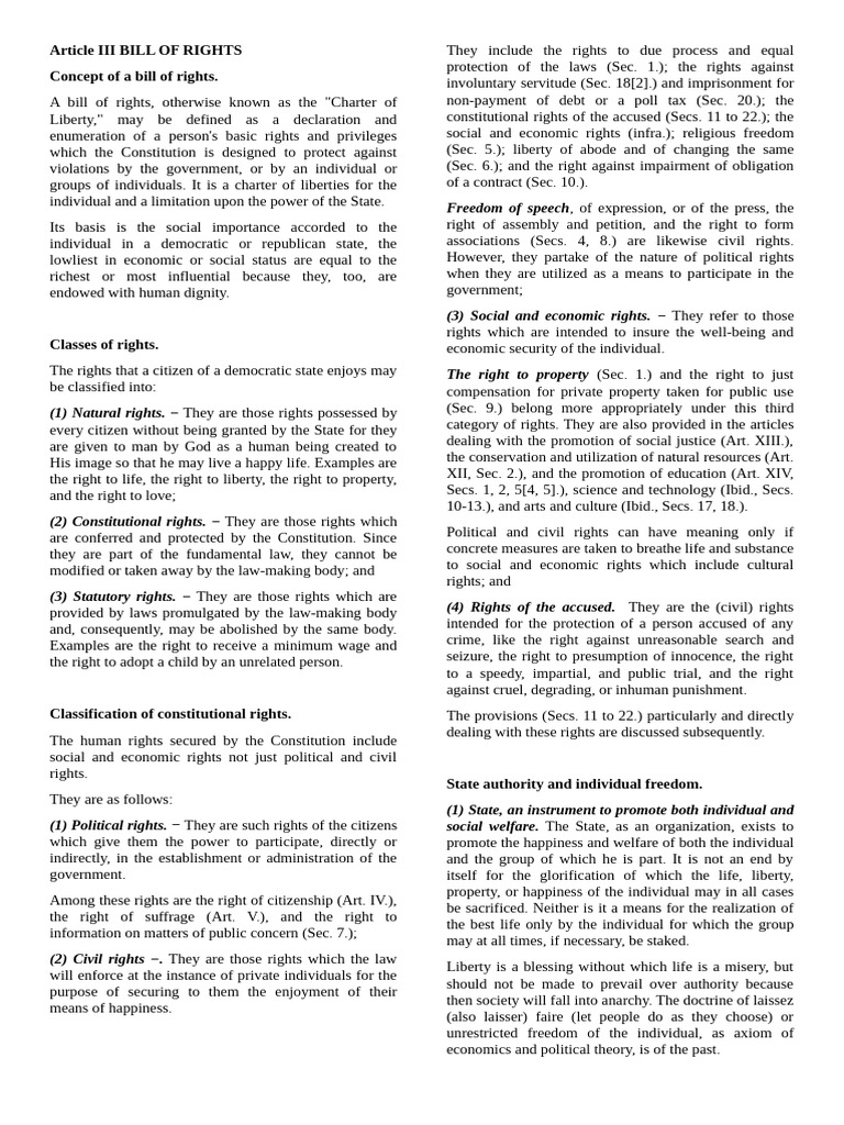 Article III BILL OF RIGHTS | PDF