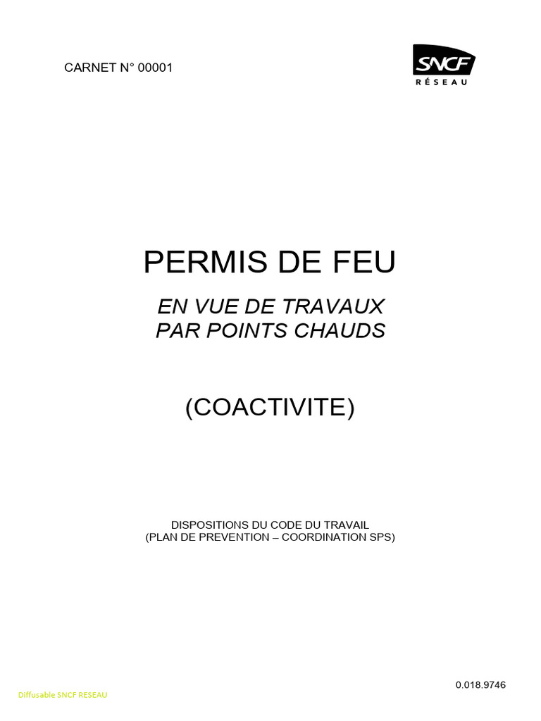 Carnet Permis de Feu Version Depeche Complet | PDF