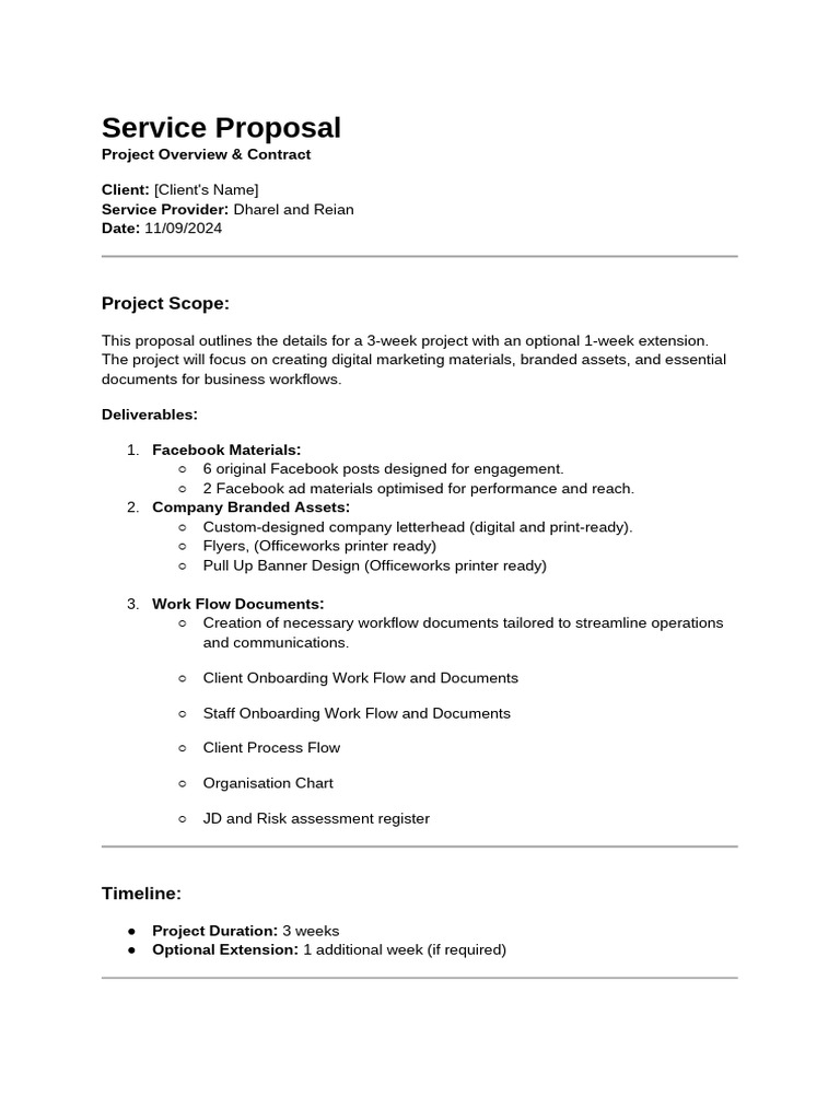 Service Proposal | PDF