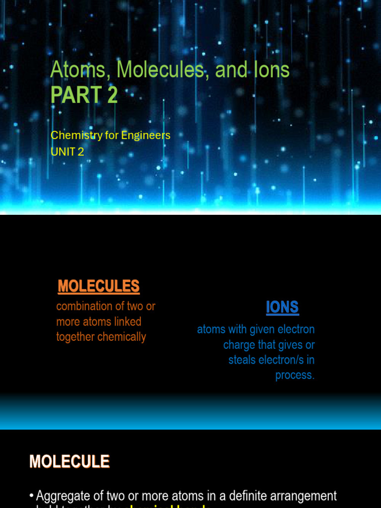 Unit 2 - Atoms, Molecules and Ions PART 2 | PDF