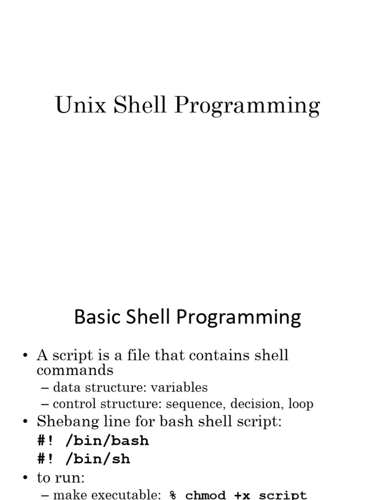 Unix Shell Programming | PDF