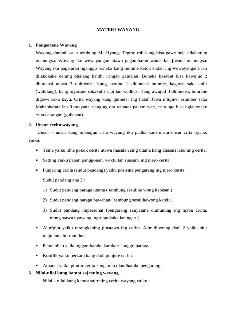 Materi Wayang | PDF