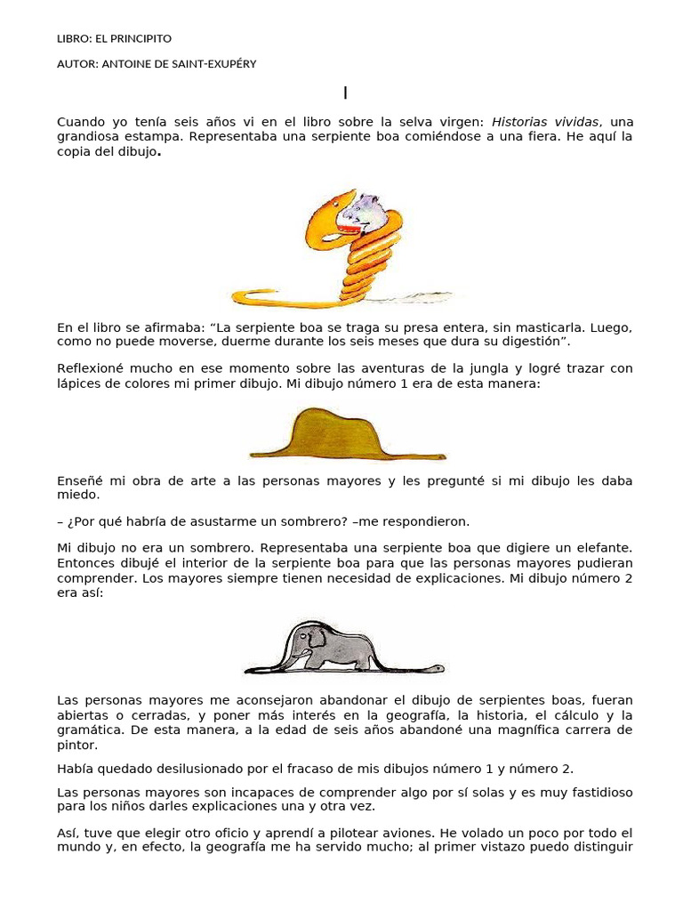 Capítulo 1 Del Principito | PDF