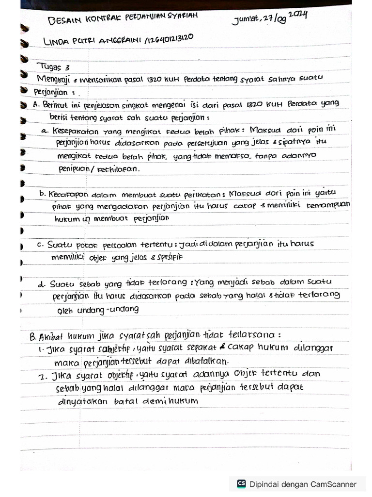 120 - Linda Putri Anggraini - D.Kontrak - PS'7A | PDF