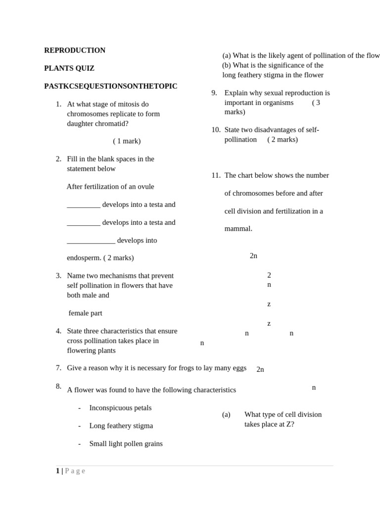 3. REPRODUCTION FORM 3 BIOLOGY | PDF
