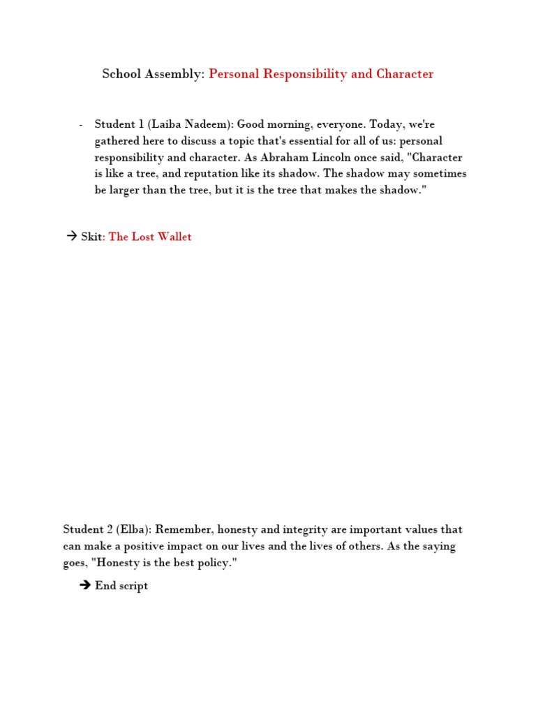 School Assembly | PDF