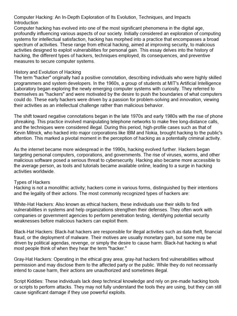 Computer Hacking | PDF