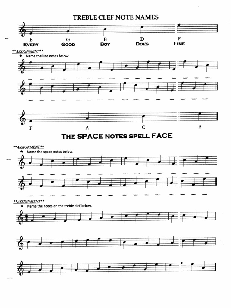 Treble Clef Note Names | PDF