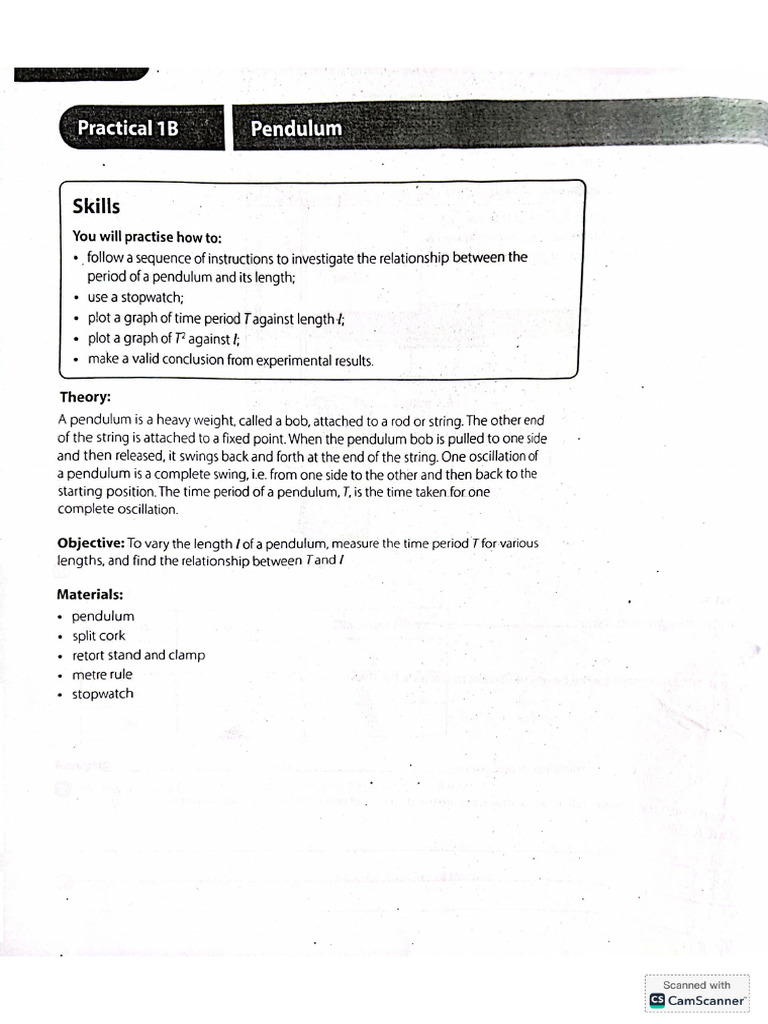 Practical Pendulum | PDF