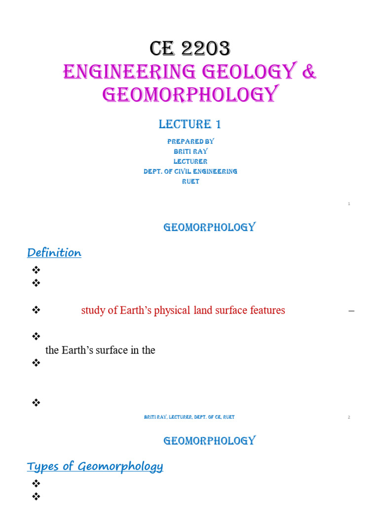 Lecture 1 CE 2203 | PDF