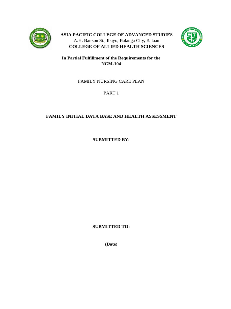 Family Case Presentation Template | PDF