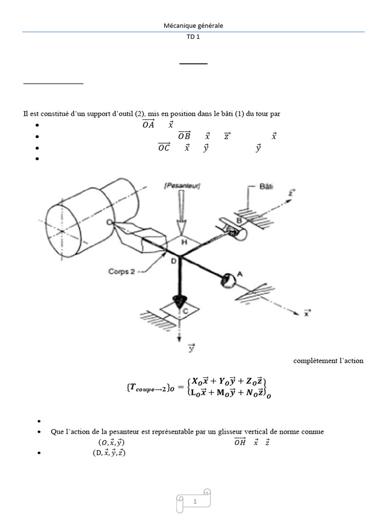 TD 1 Mecanique Generale. | PDF