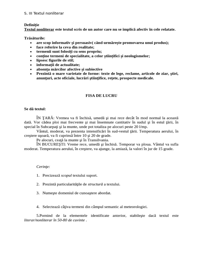 Textul Nonliterar | PDF
