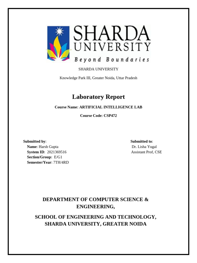 Laboratory Report | PDF