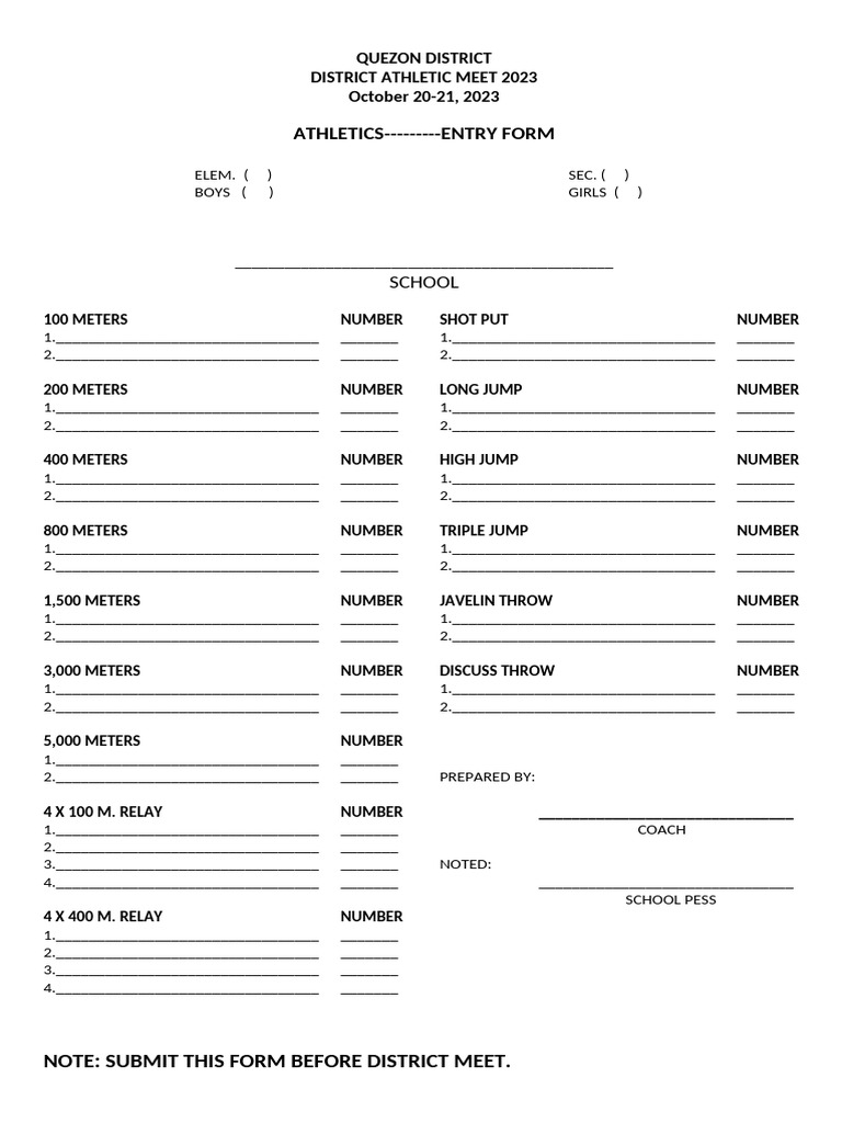 ATHLETICS-ENTRY-FORM | PDF ATHLETICS-ENTRY-FORM | PDF