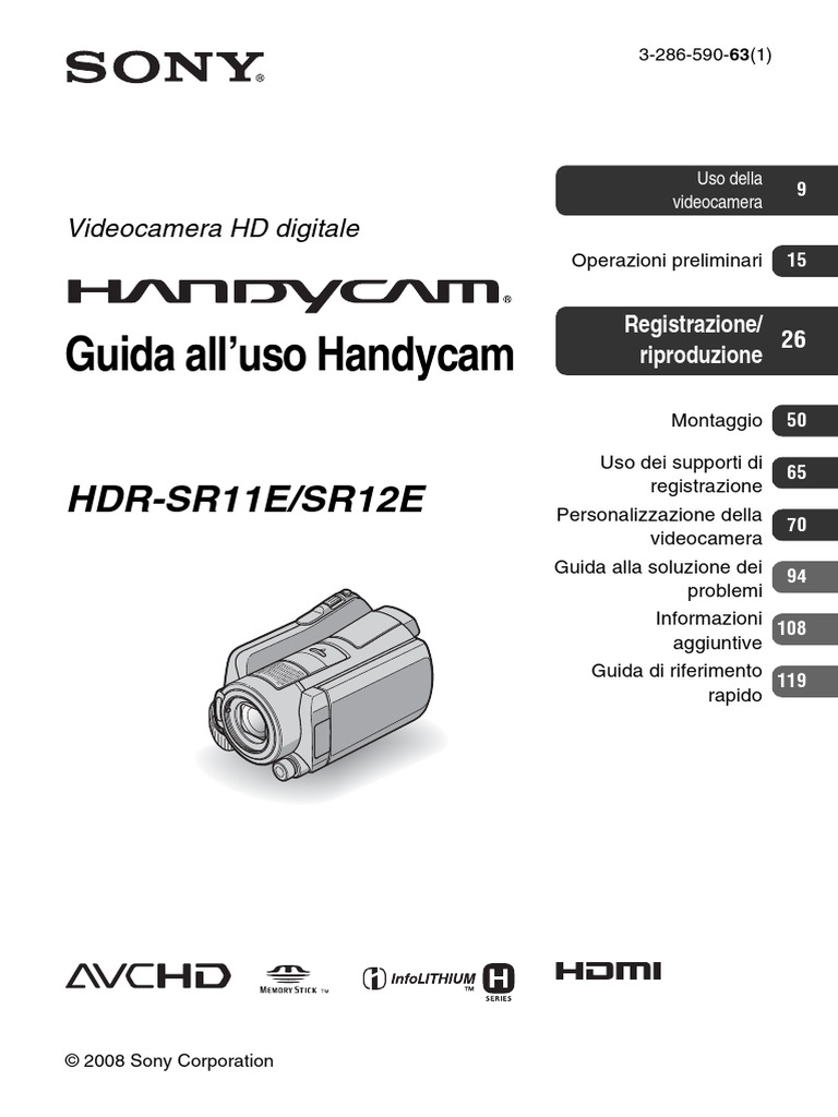 Sony HDR-SR11E | PDF | Film And Video Technology | Video