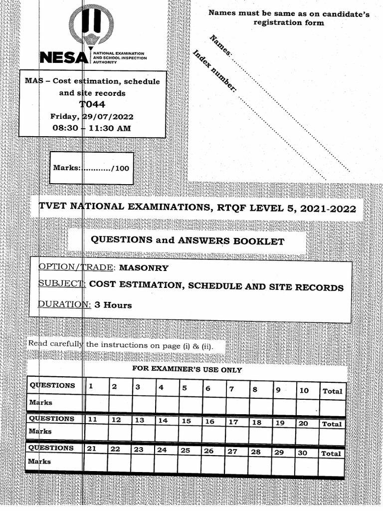 2022_T044_Cost_Estimation__Schedule_and_Site_Records_TVET2022 | PDF