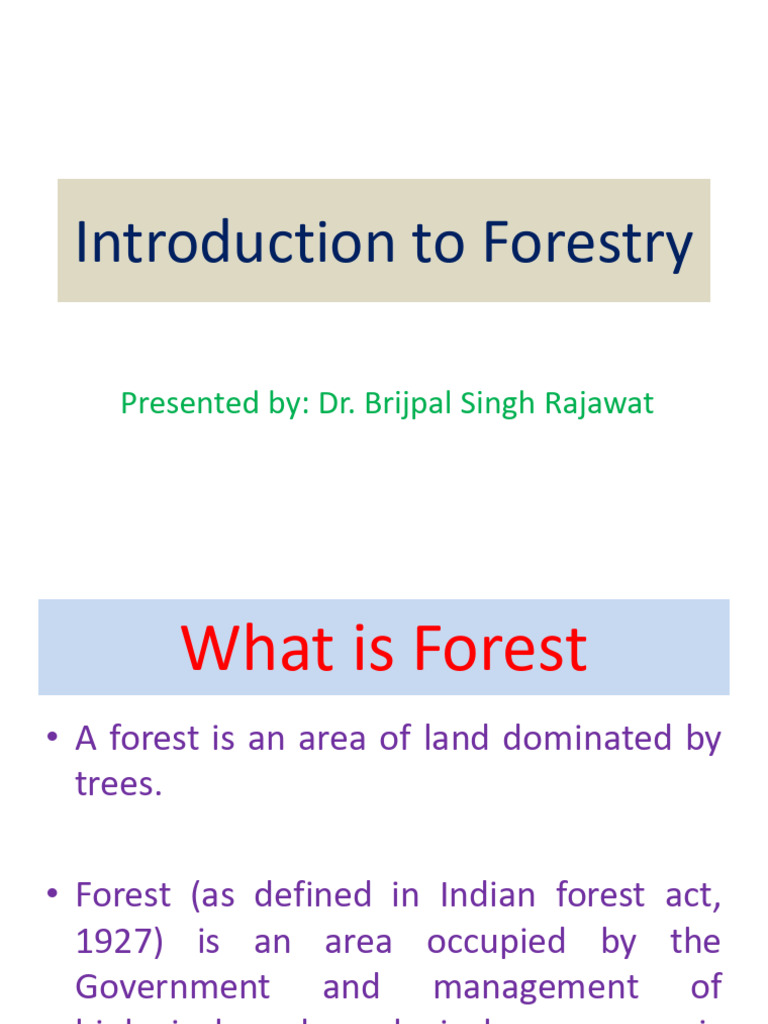 Introduction To Forestry | PDF | Forestry | Forests