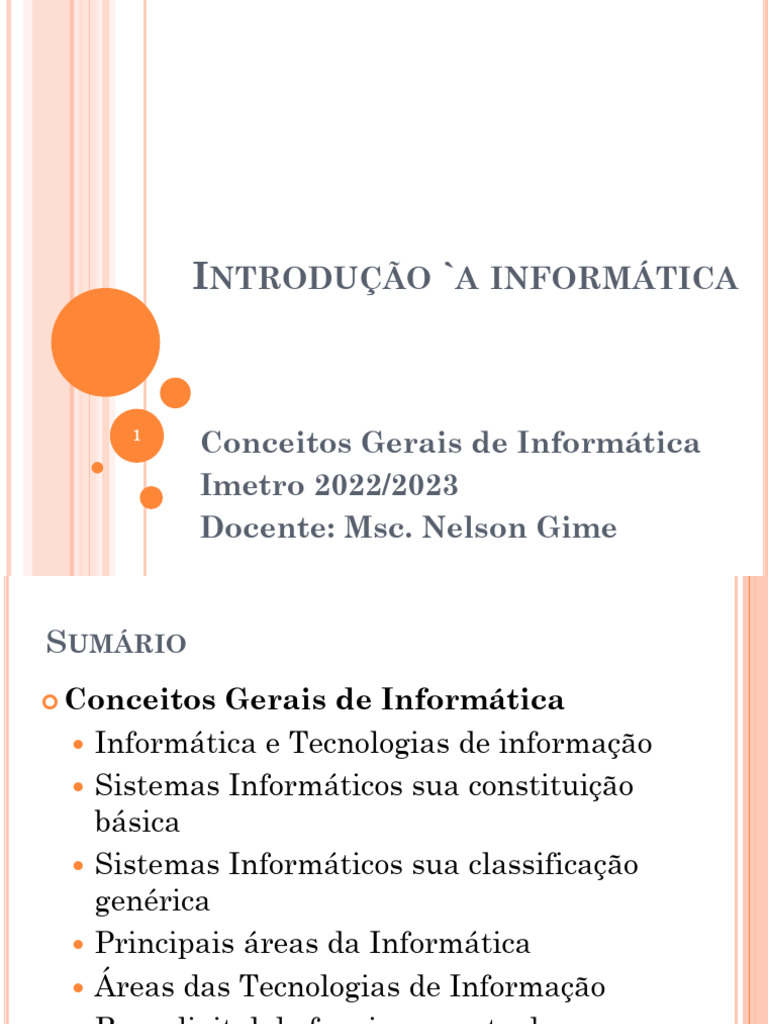 Lecture2 - Introdução 'A Informática | PDF